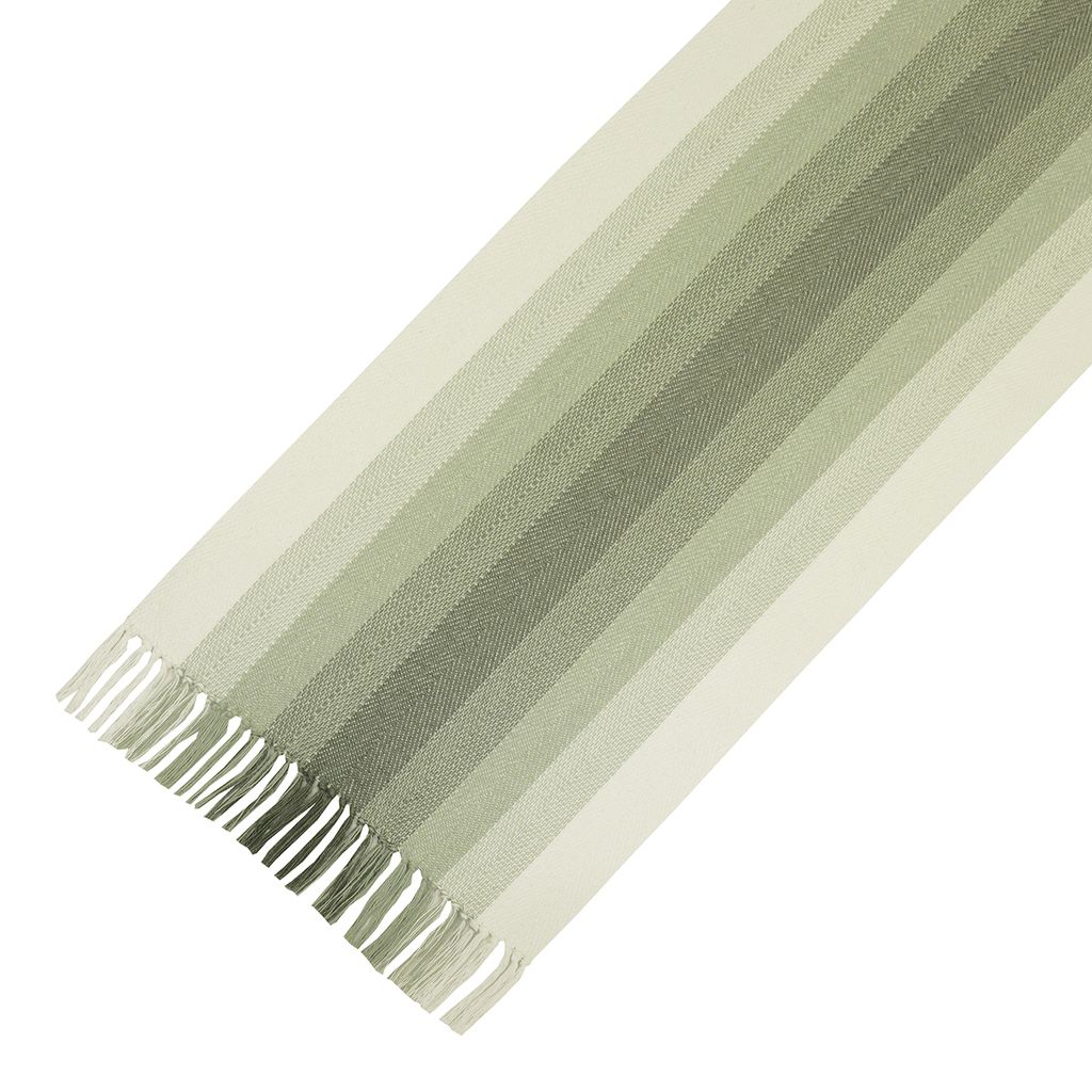 Hilma grön bordslöpare 35x120 cm – Löpare med fransar