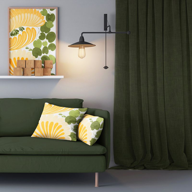 Milo skogsgrön gardiner | nordisktextil.se